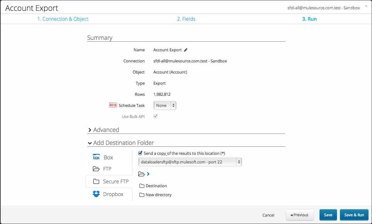 Connecting to SFTP – dataloader.io